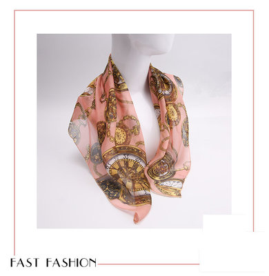Women fashion large square twill printed silk neck scarves