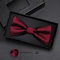 Wholesale Red Polyester Solid Color  Bowtie Wedding Bow Ties for Men Custom