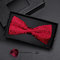 Wholesale Red Polyester Solid Color  Bowtie Wedding Bow Ties for Men Custom