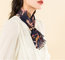 Women fashion large square twill printed silk neck scarves